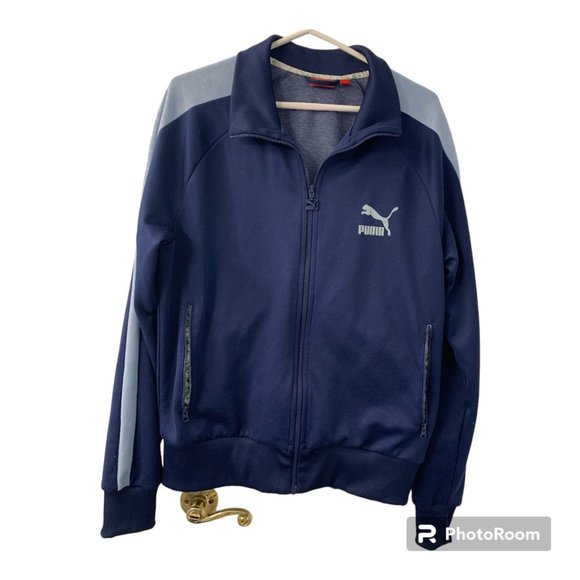 Puma | Jackets & Coats | Puma Blue Track Jacket Size L | Poshmark